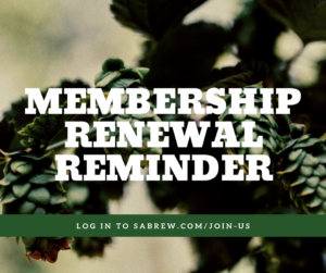 Membership renewal reminder – South Australian Brewing Club
